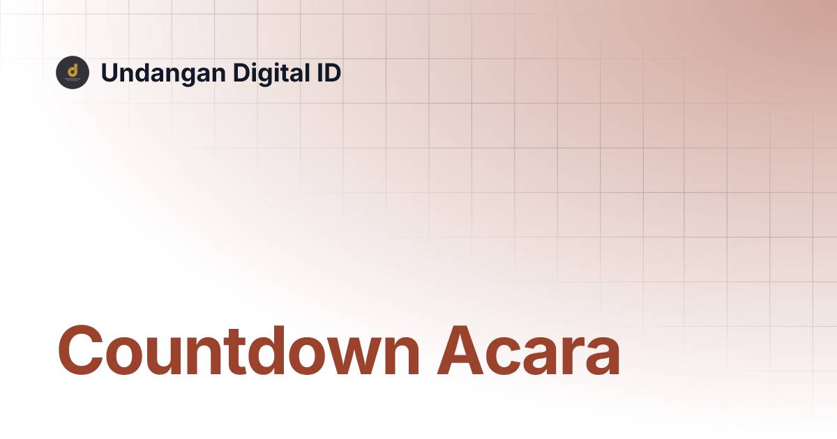 Countdown Acara | Undangan Digital ID